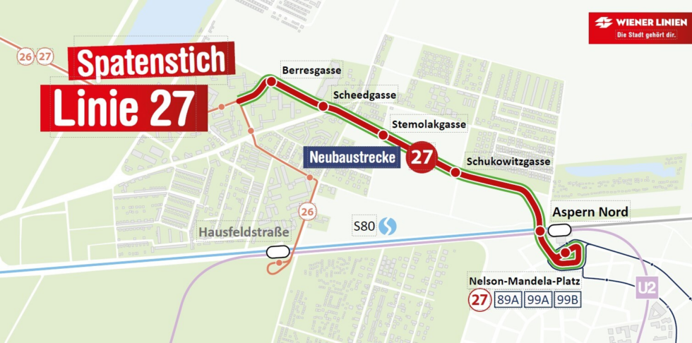 WIEN: Neue Straßenbahnlinie 27 verbindet Strebersdorf und Aspern Nord ...